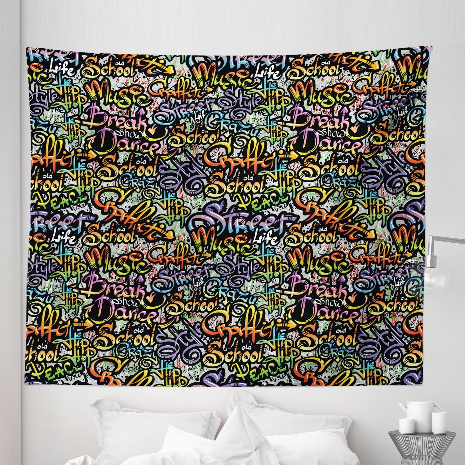 Hip Hop Tapestry, Grafitti Style Background Ghetto Street Lifestyle ...
