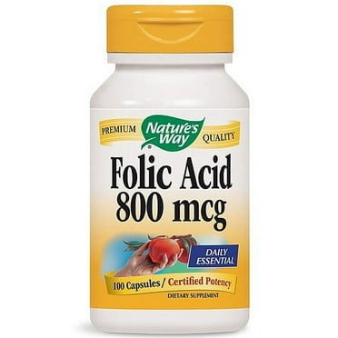 Nature's Blend Folic Acid Supplement, Vitamin B, 1000 mcg Health ...