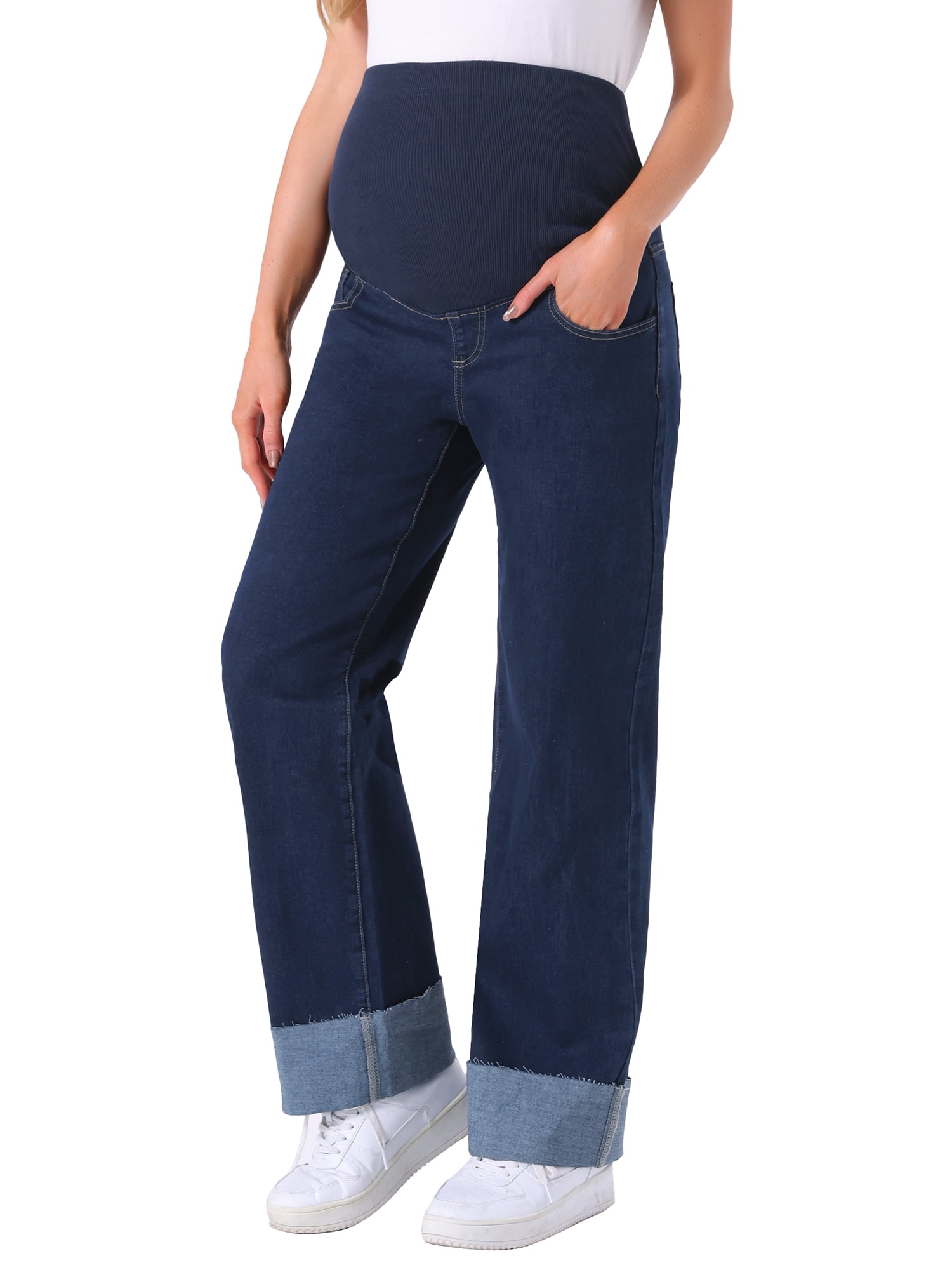 INSPIRE CHIC Pantalones de maternidad para mujeres, jeans de pierna ...
