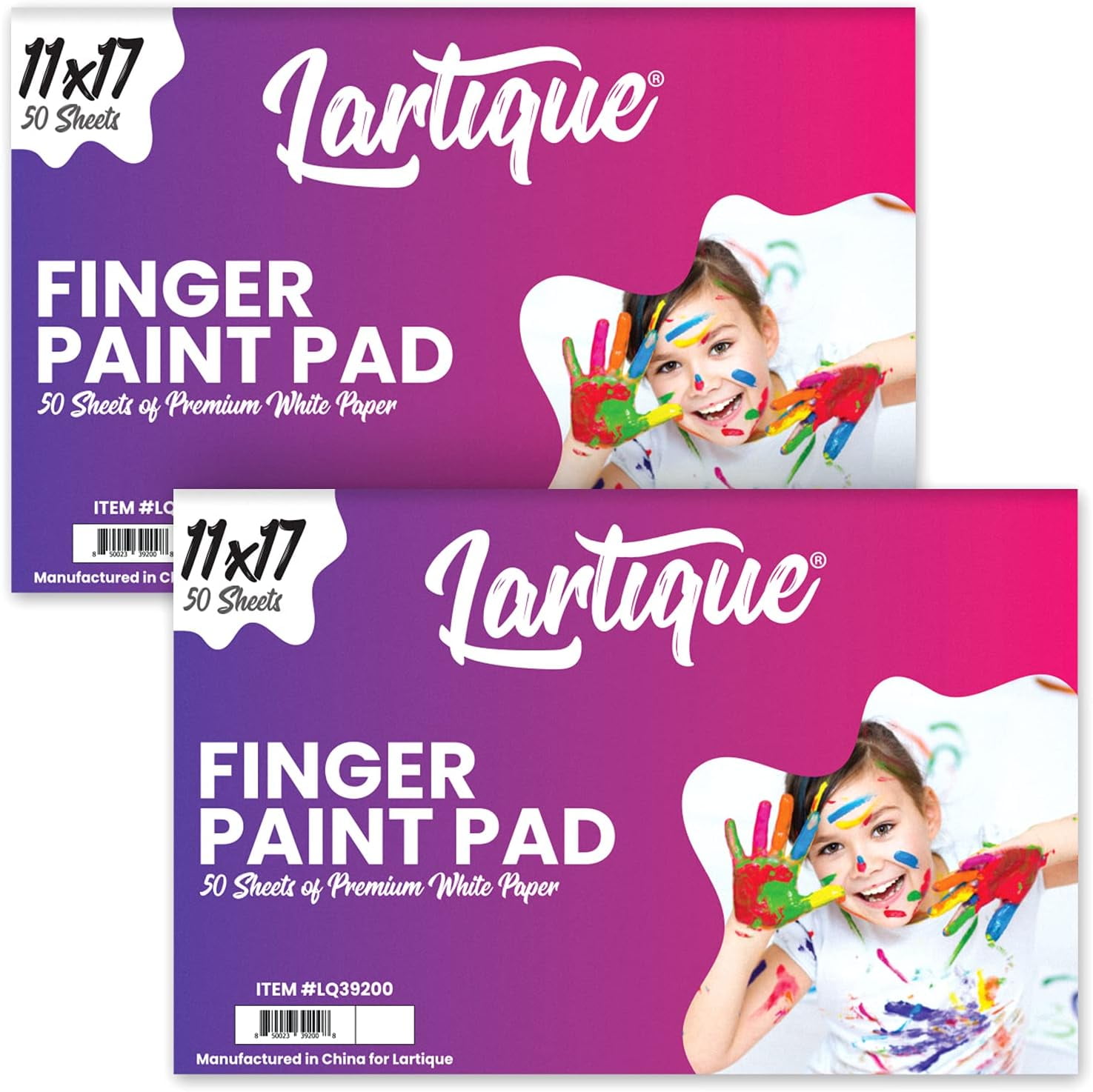 Lartique finger paint paper pad, 11x17 Finger paint pads for kids, 50 ...
