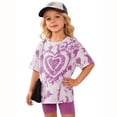 Bobifish Big Girls Outfit Set Tie Dye Short Sleeve Tee And Solid Color ...