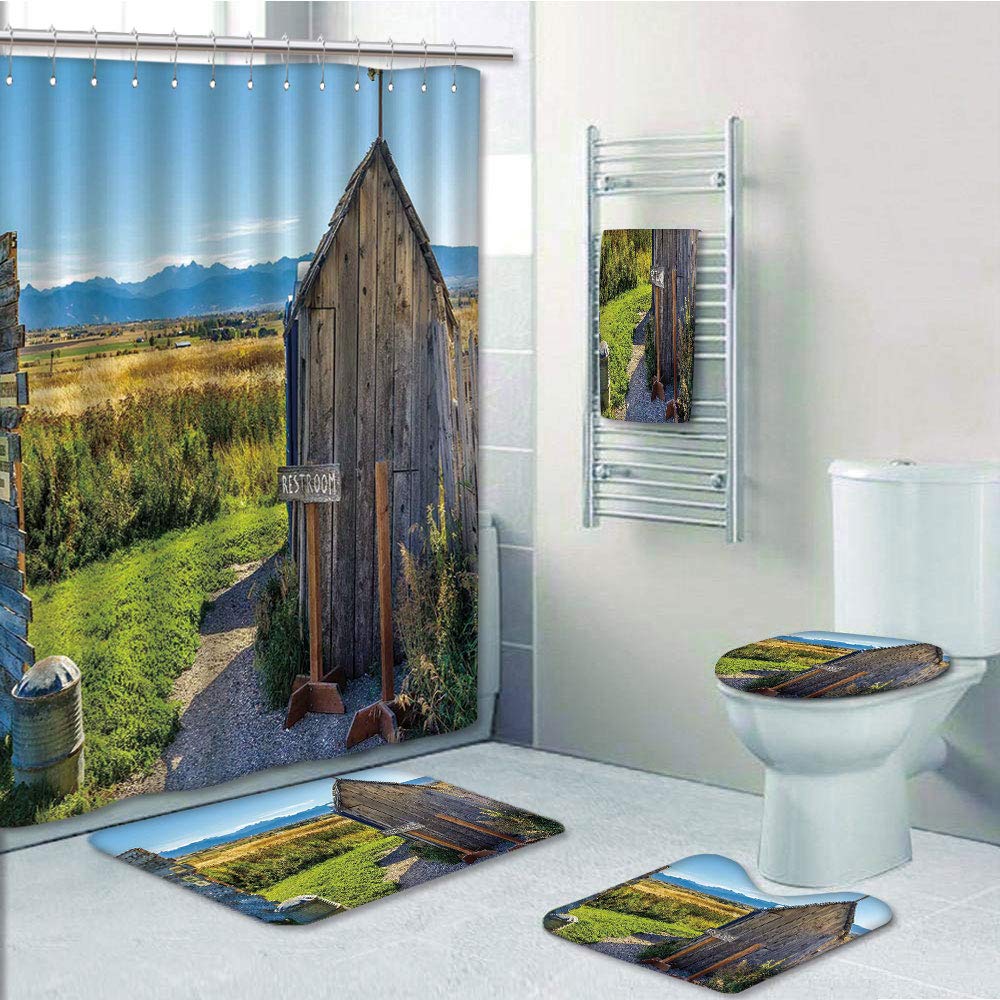 PRTAU Outhouse Old Rustic Wooden Cottage Barn Shed in a Farm Village ...