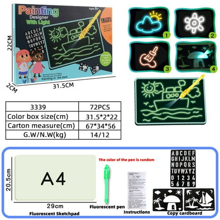 A4 A5 LED Luminous Drawing Board Graffiti Doodle Drawing Tablet Magic ...