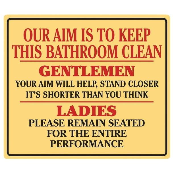 Our Aim is to Keep This Bathroom Clean Tin Sign - Walmart.com - Walmart.com