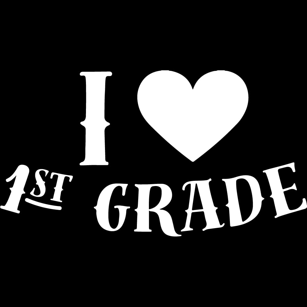Transparent Decal Stickers Of I Love 1St Grade (White) Premium ...