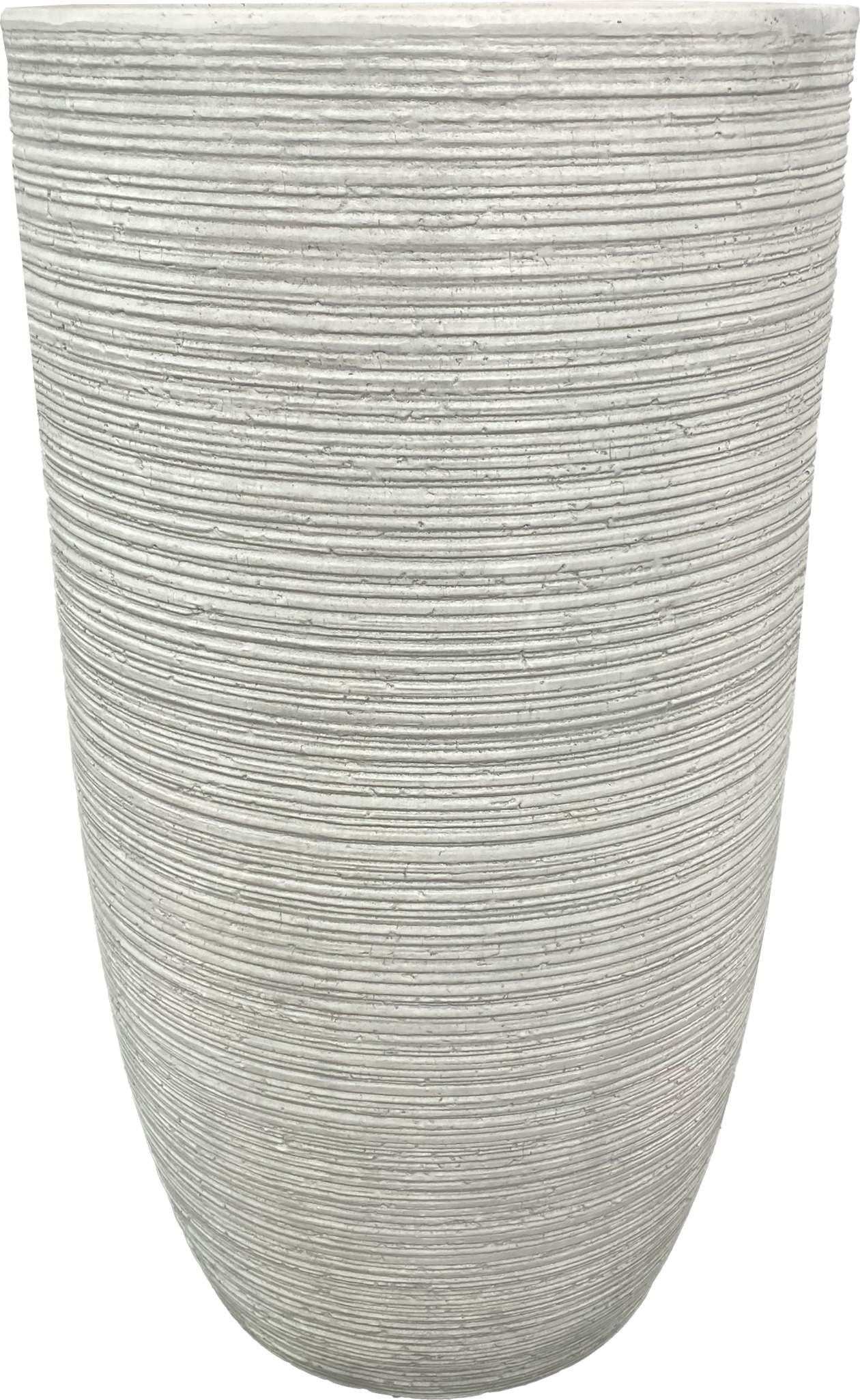 Eco-Friendly Light Gray Ribbed Fiberglass Cylinder Planter Pot - 13 ...