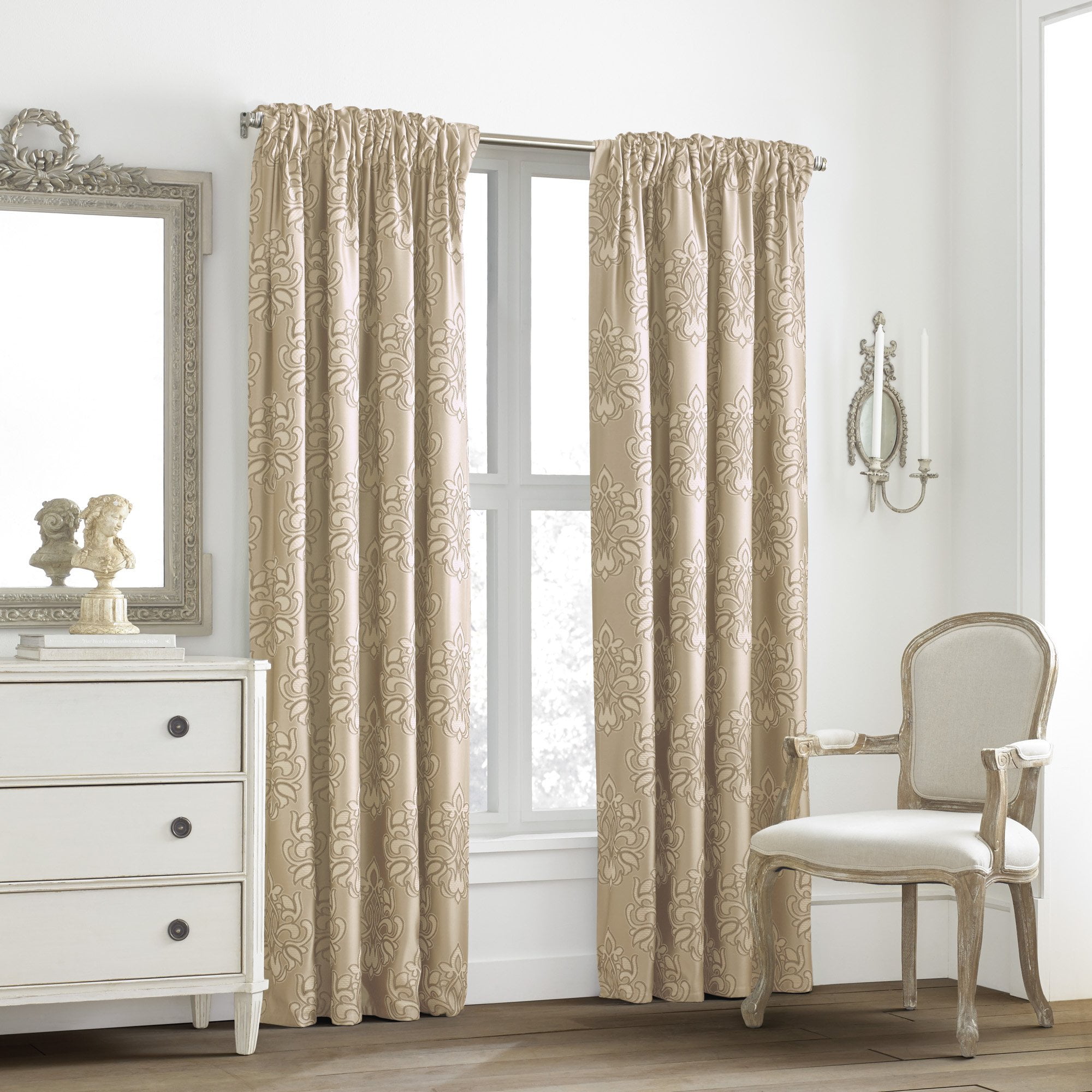 Valeron Glenview Rod Pocket with Pencil Pleat 108-Inch Window Curtain ...