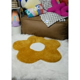 Urban Shop Daisy Flower Shape Accent Rug with Anti-Skid, Yellow, 30" x ...