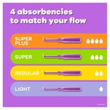 Tampax Radiant Tampons with LeakGuard Braid, Regular Absorbency, 14 ...