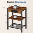 15.7-inch small side table with charging device, coffee table with ...