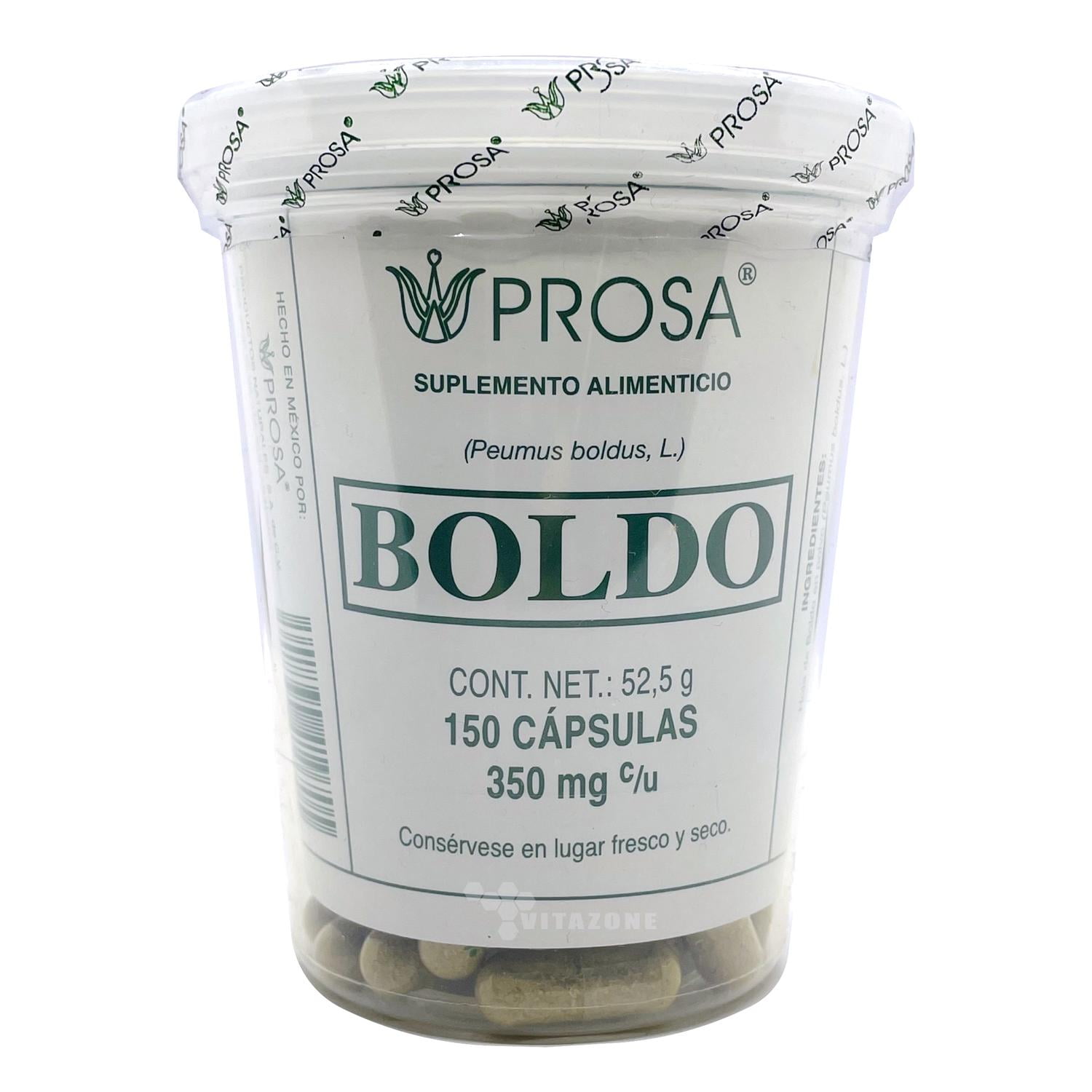 Boldo Prosa 150 cápsulas de 350 mg Prosa PROSABOLDO | Bodega Aurrera en ...