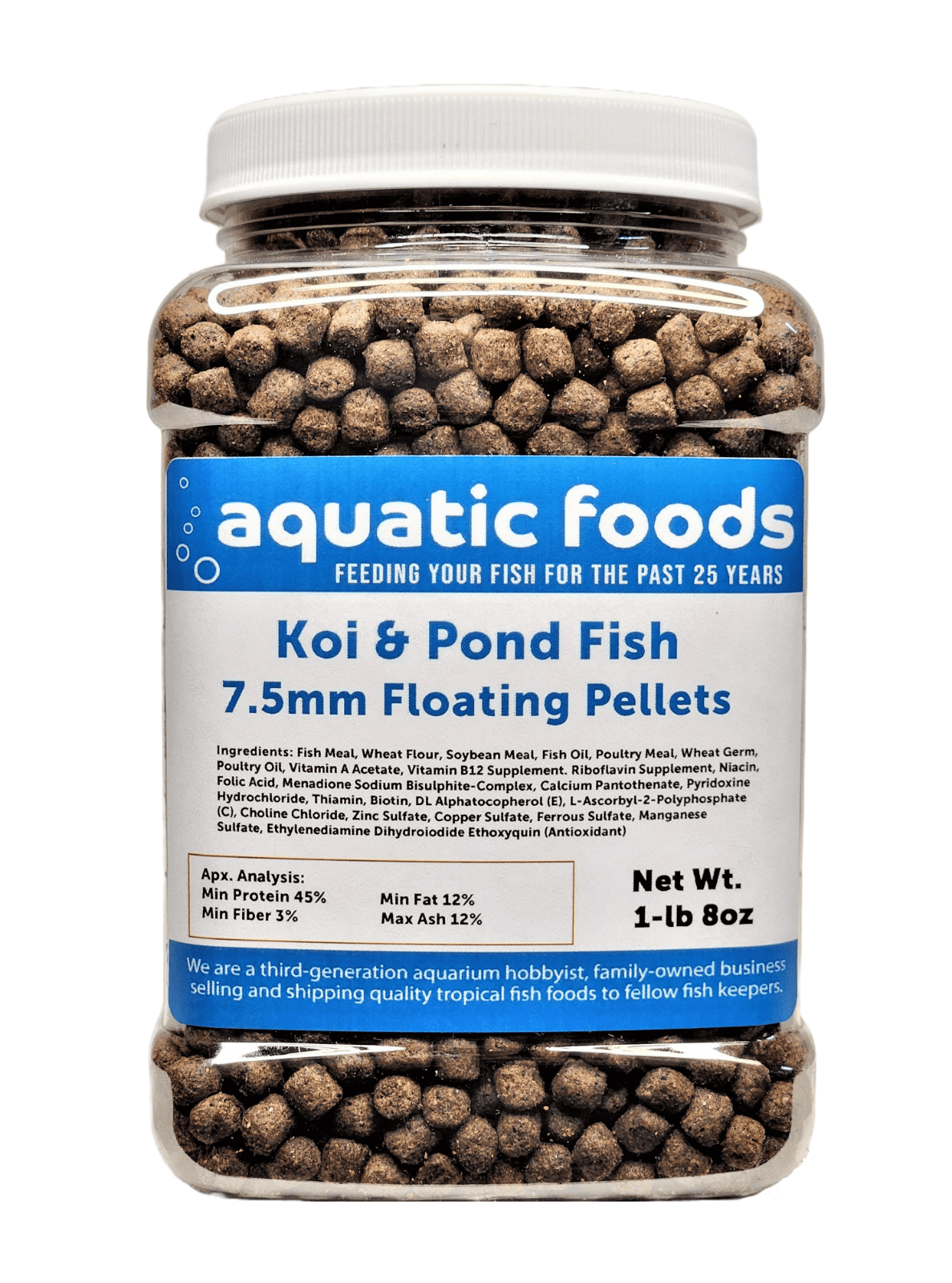 Koi and Pond Fish Pellet Food, 45% Protein 7.5mm Floating Koi Pond ...