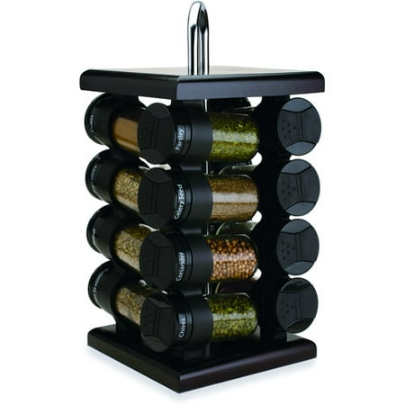 Olde Thompson 16-Jar Revolving Spice Rack, Black - Walmart.com