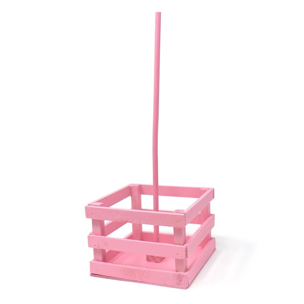Mini Wooden Crate with Dowel, Pink, 5-Inch - Walmart.com