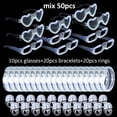 50Pcs White Wedding Party Supplies Set 10 LED Flashing Glasses 20 Light ...