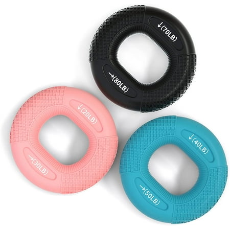 Grip Trainer, Hand Grip Strengthener (3 Pieces, 6 Resistances), Finger ...