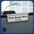 4-Pack 8.5" x 2.5" Cubicle Partition Name Tag - Silver Border 2" Hook ...