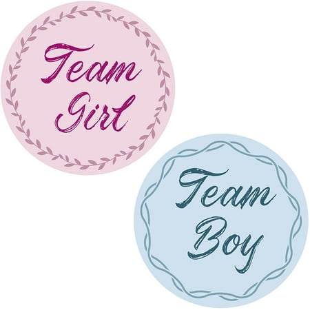40pcs 2inch Gender Reveal Stickers Team Boy Team Girl Labels Stickers ...