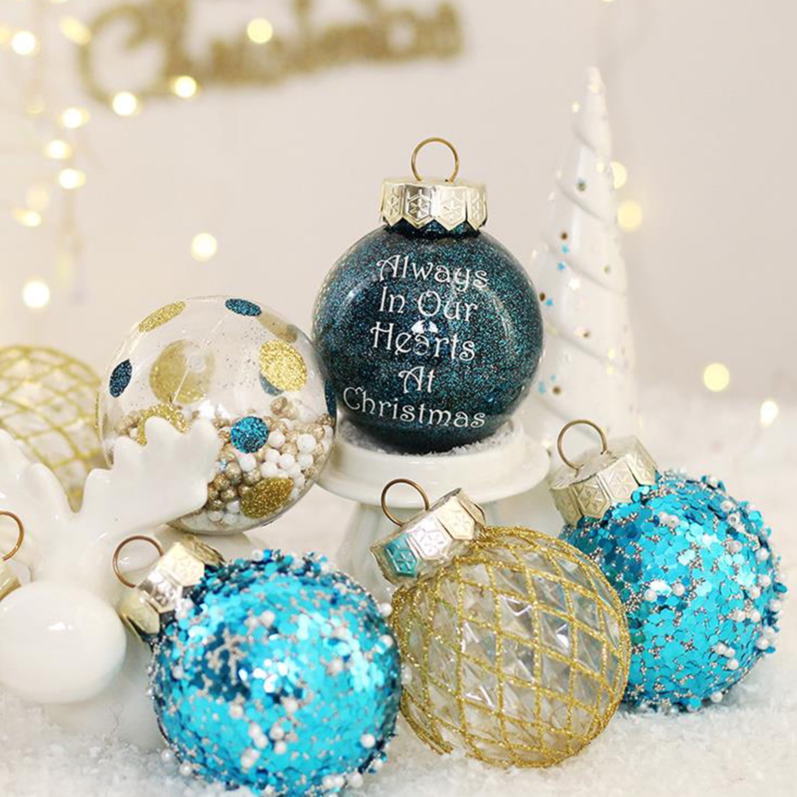 KOMOO 25Pcs Christmas Tree Balls with Hanging Loop Luxurious Christmas ...