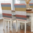 Bohemian Chair Back Covers Set of 8 Tribal Geometric Stripes Removable ...