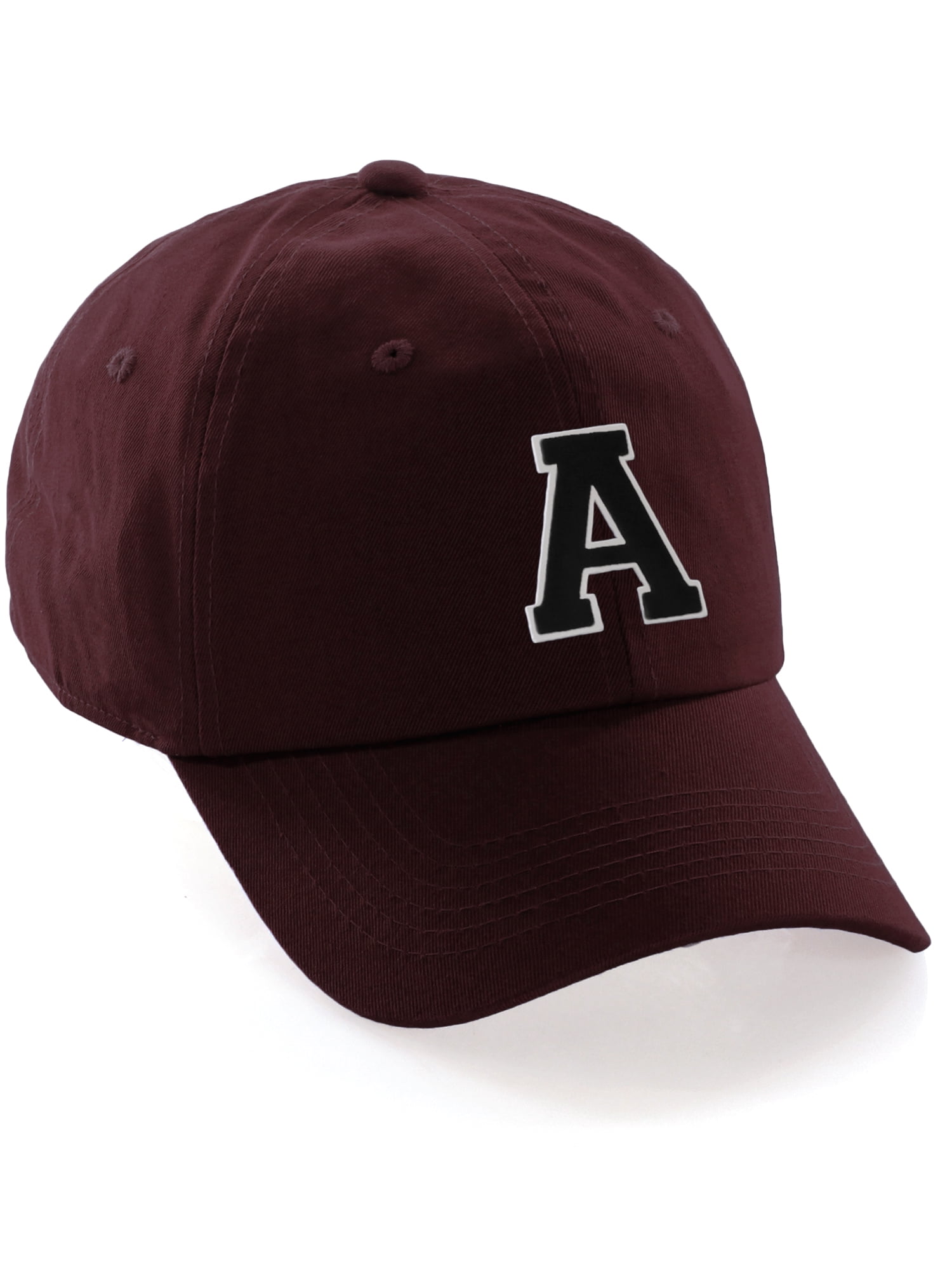 Custom Hat A to Z Initial Letters Classic Baseball Cap, Burgundy Hat ...
