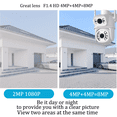 【Dual Lens Linkage】 8MP PTZ Security Camera Outdoor,Wireless Camera,360 ...