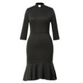 Graceart Church Dress For Women Plus Size Ruffle Bell Sleeve Flounce Clergy Pencil Dresses X