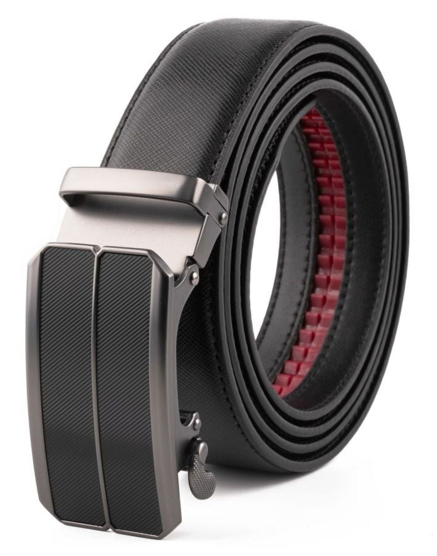 Genuine Leather Mens Ratchet Belt With Adjustable Automatic Buckle ...