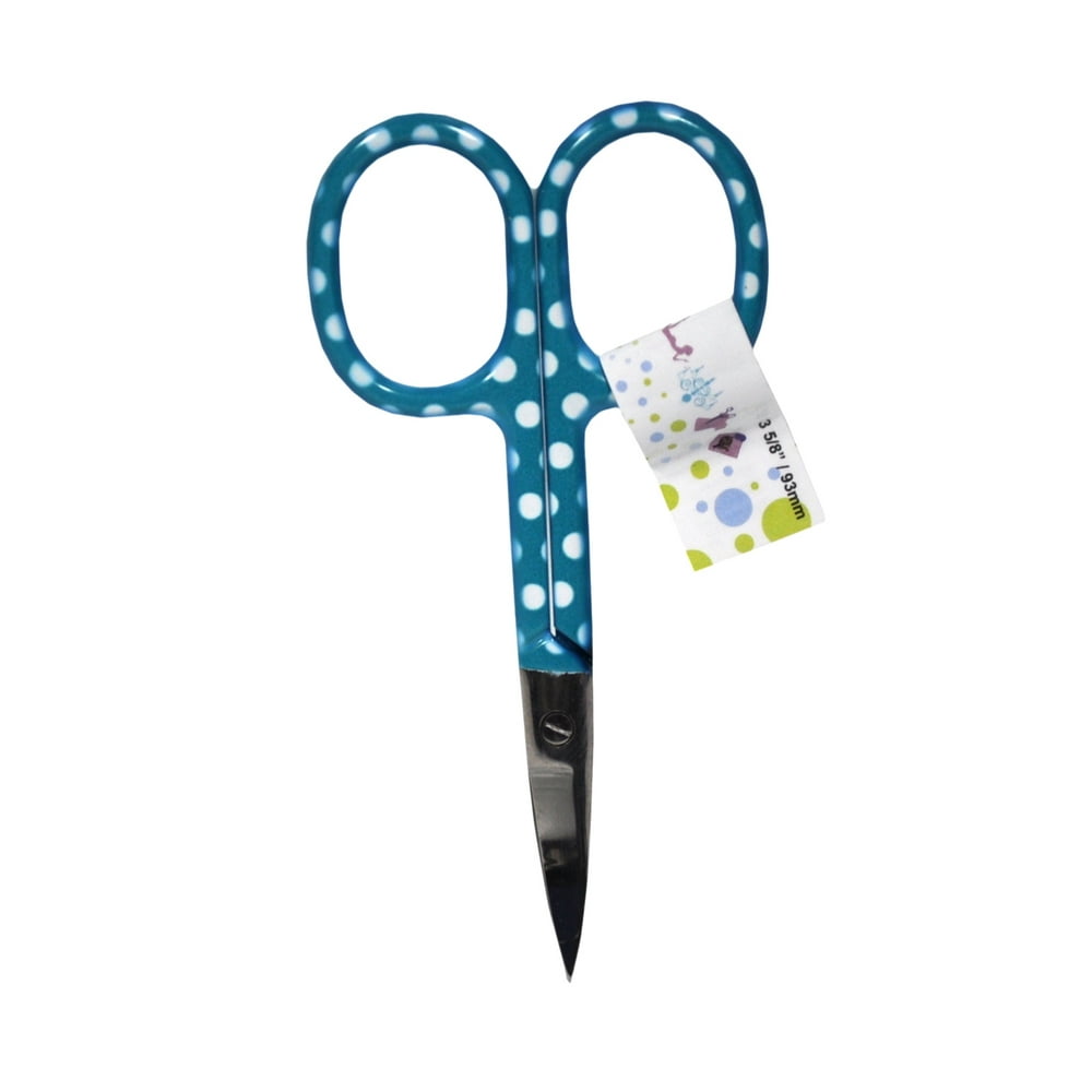 Curved Tip Bright Dots Embroidery Scissors Aqua - Walmart.com - Walmart.com
