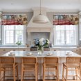 Farm Sheep Animal 2 Panels Kitchen Valance, Vintage Red Truck Daisy ...