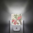 Flowers Leaves Plug-in LED Night Lights Retro Floral Red Auto Dusk-to ...