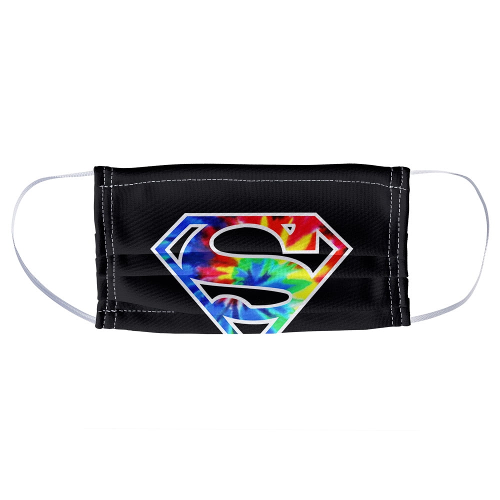 Superman Tie Dye Logo 1-Ply Reusable Face Mask Covering, Unisex ...