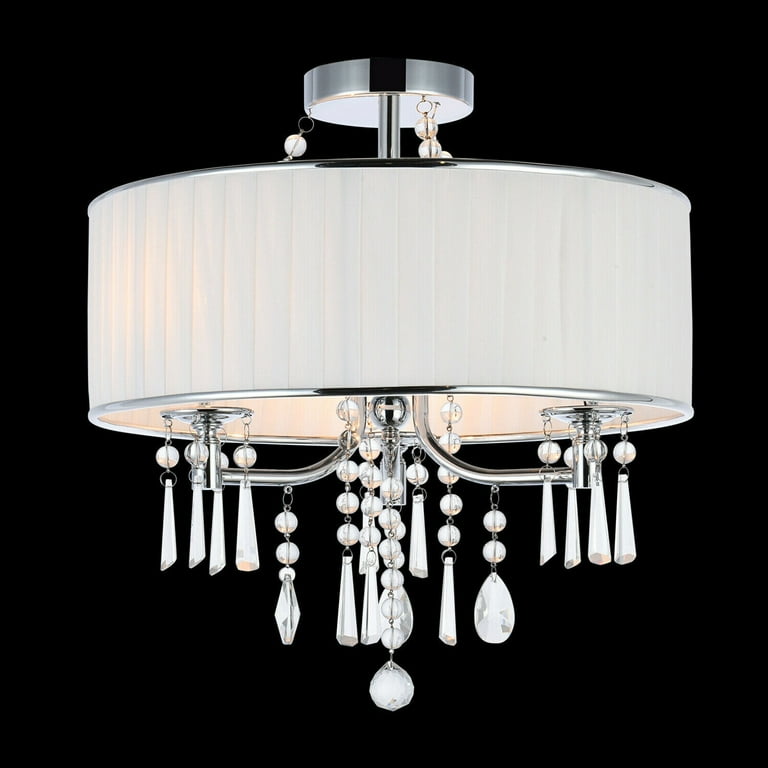 Drum Shade Pendant Light With Crystals | Shelly Lighting