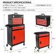 5-Drawer Rolling Tool Chest with Side Tool Box, Tool Storage Cabinet ...