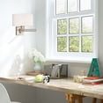 Livex Lighting 11" 1-Light Swing Arm Metal & Fabric Wall Lamp in ...