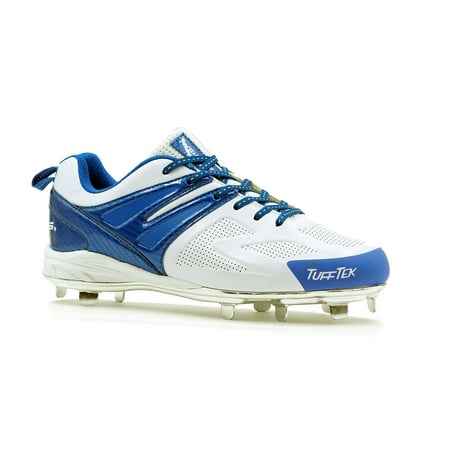 RAWLINGS Men's Conquer Low Baseball Shoe, White/Royal, 8 D US | Walmart ...