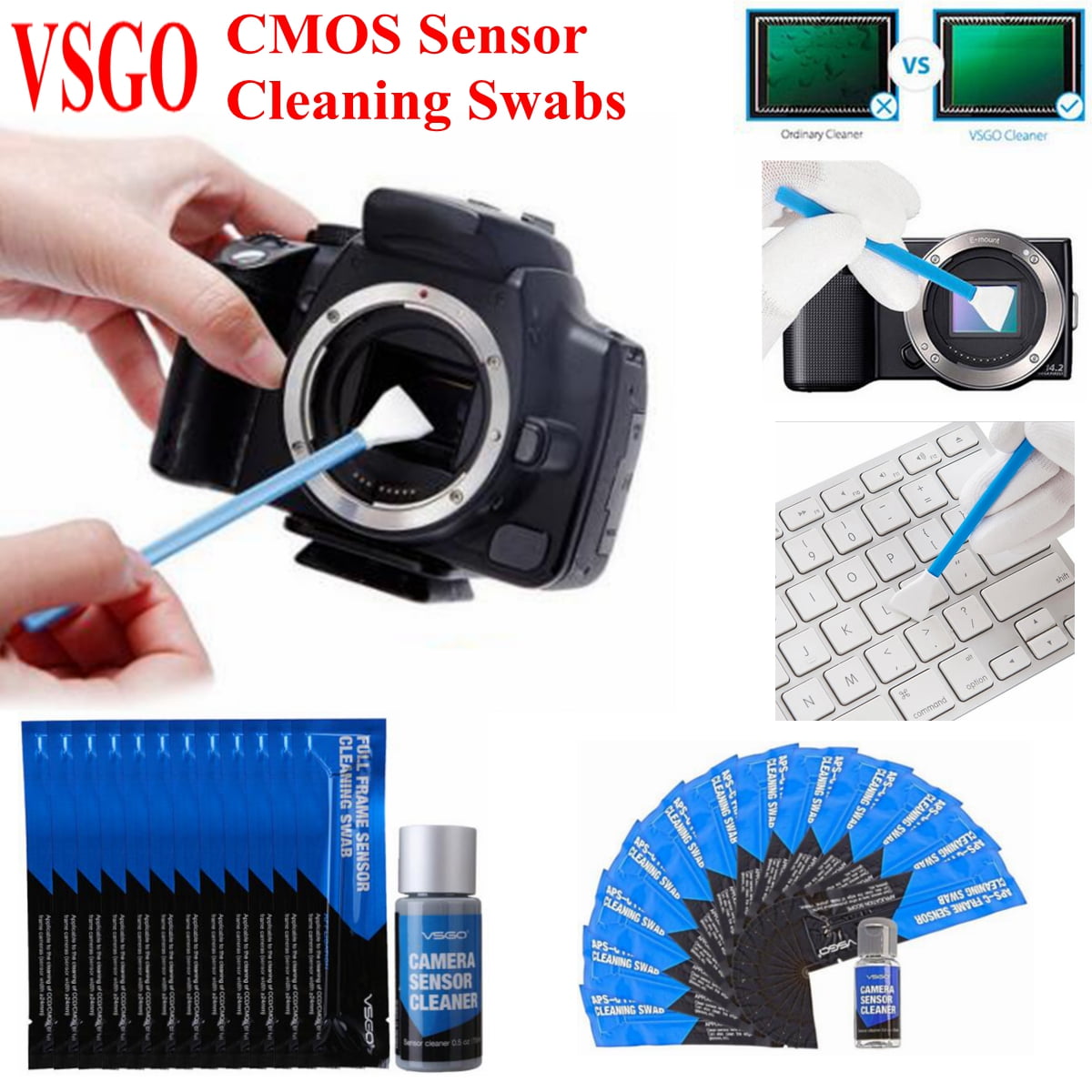 12in1 Pro APS-C CMOS CCD Lens Sensor Cleaning Swab Tool Set Kit For ...