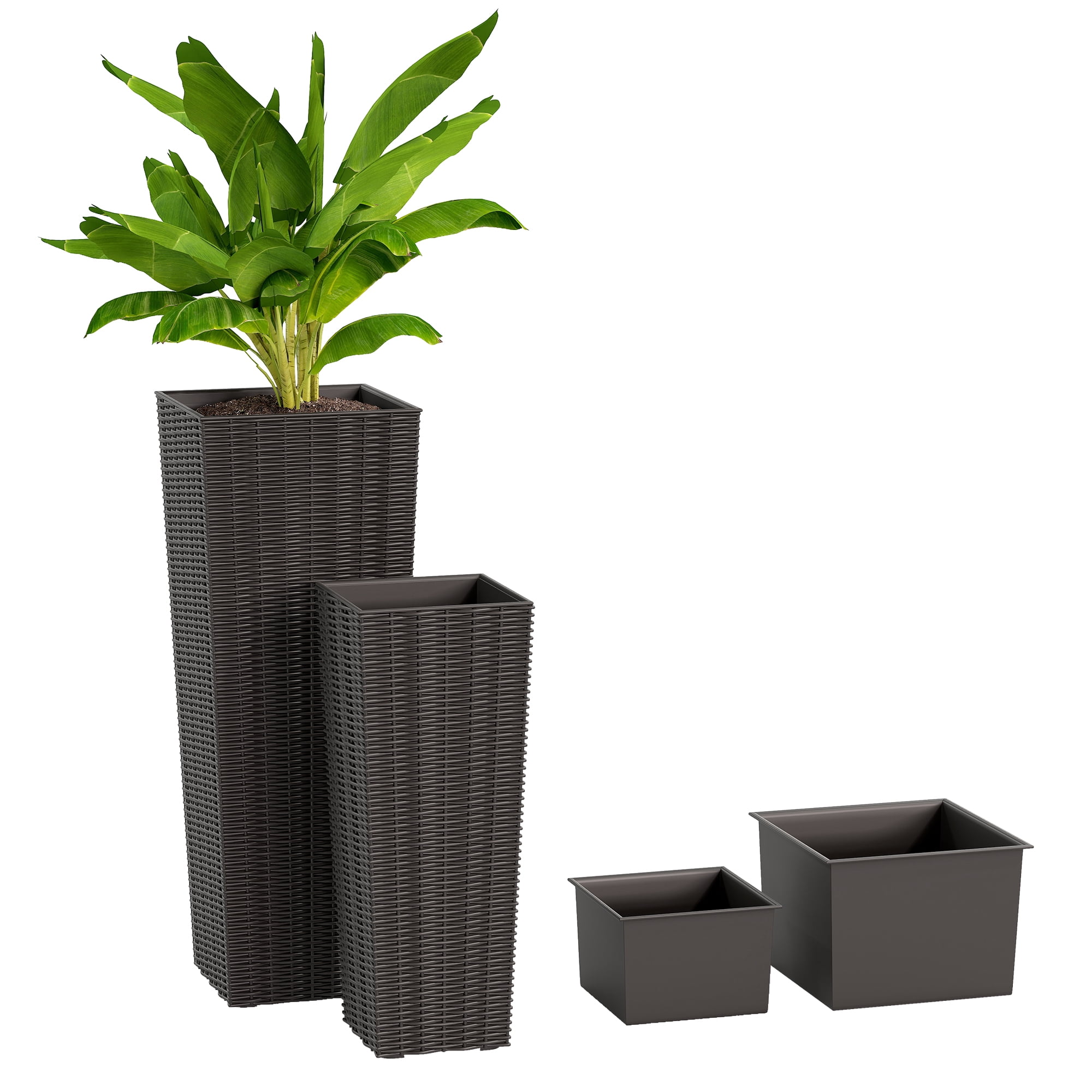 Click here for Outsunny Set Of 2 Large Planters For Outdoor Plant... prices