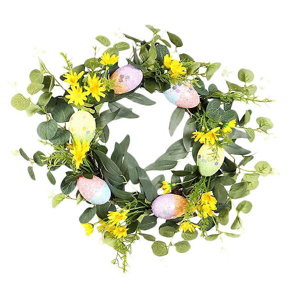 Corona de Pascua con huevos de eucalipto artificiales para puerta de ...