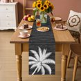 Black Palm Tree Table Runner, Summer Country Vintage Tropical Coastal ...