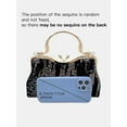 Vintage sequined velvet evening bag flower hardware handbag suitable ...