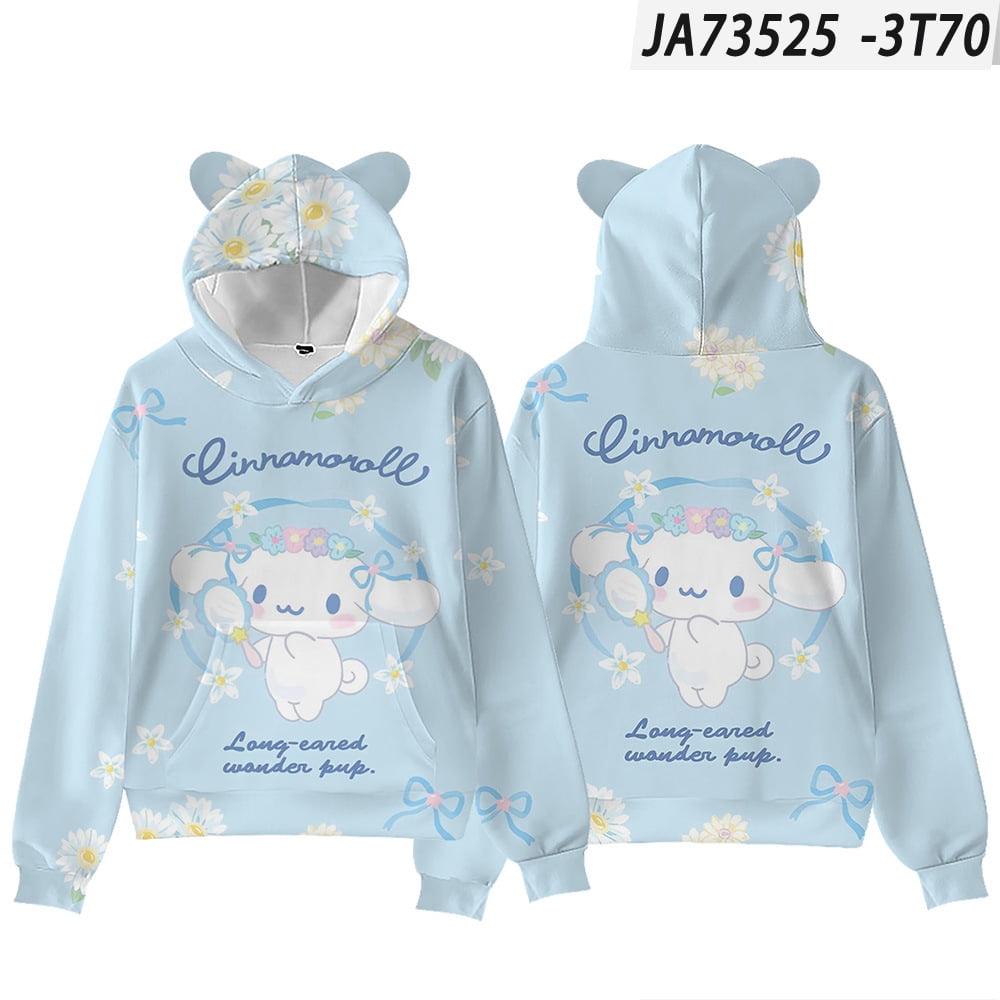 Sudadera con capucha y estampado digital con orejas de gato de Sanrio y ...