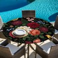 Fitted Round Tablecloths Elastic Edged Table Covers 55"-60",Pastoral ...