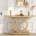 Tribesigns 55" Console Table with Geometric Base, Wooden Entryway Table ...