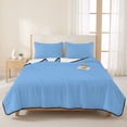 King Quilt Bedding Set Abstract Sky Blue Theme Breathable Summer ...