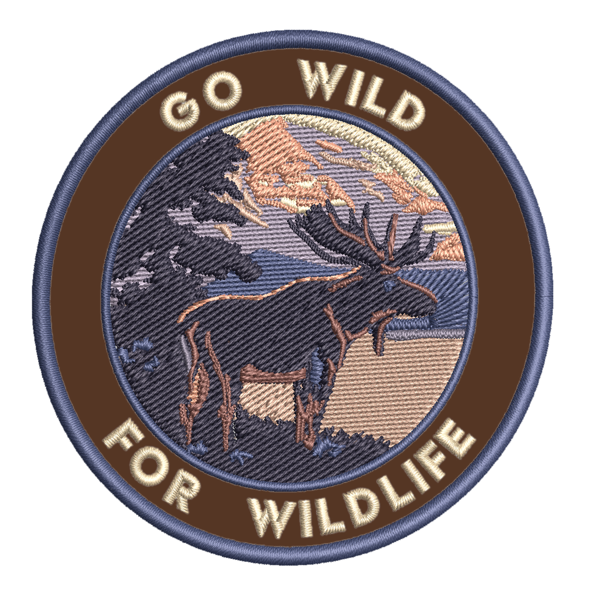 Go Wild For Wildlife! 3.5 Inch Iron Or Sew On Embroidered Fabric Badge ...