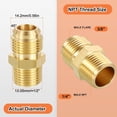 2 Pack Male to Adapters, 3/8" Flare x 1/4" MNPT Hex Nipple Pipe ...