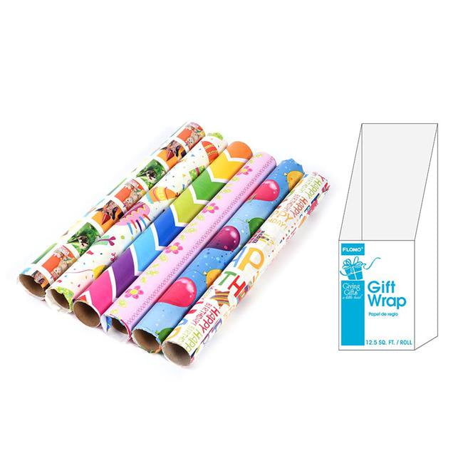 12.5 Sq. Ft. Birthday Gift Wrapping Paper - 96 Units - Walmart.com