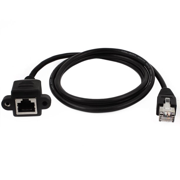 1m 3.3ft RJ45 Male to Female Screw Panel Mount Ethernet Network ...