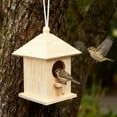 Cadancy Bird House Feeder Outside Hanging Wooden Nesting Box for Small ...